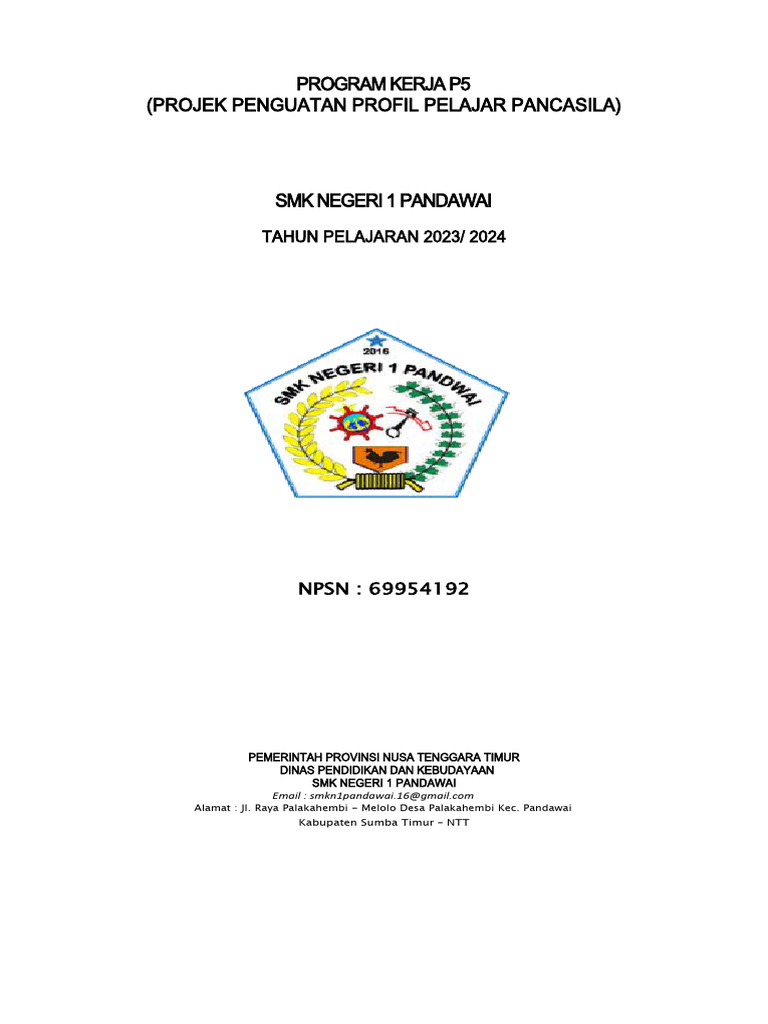 Program Kerja P5 | PDF | Karier & Perkembangan | Kesehatan Holistik