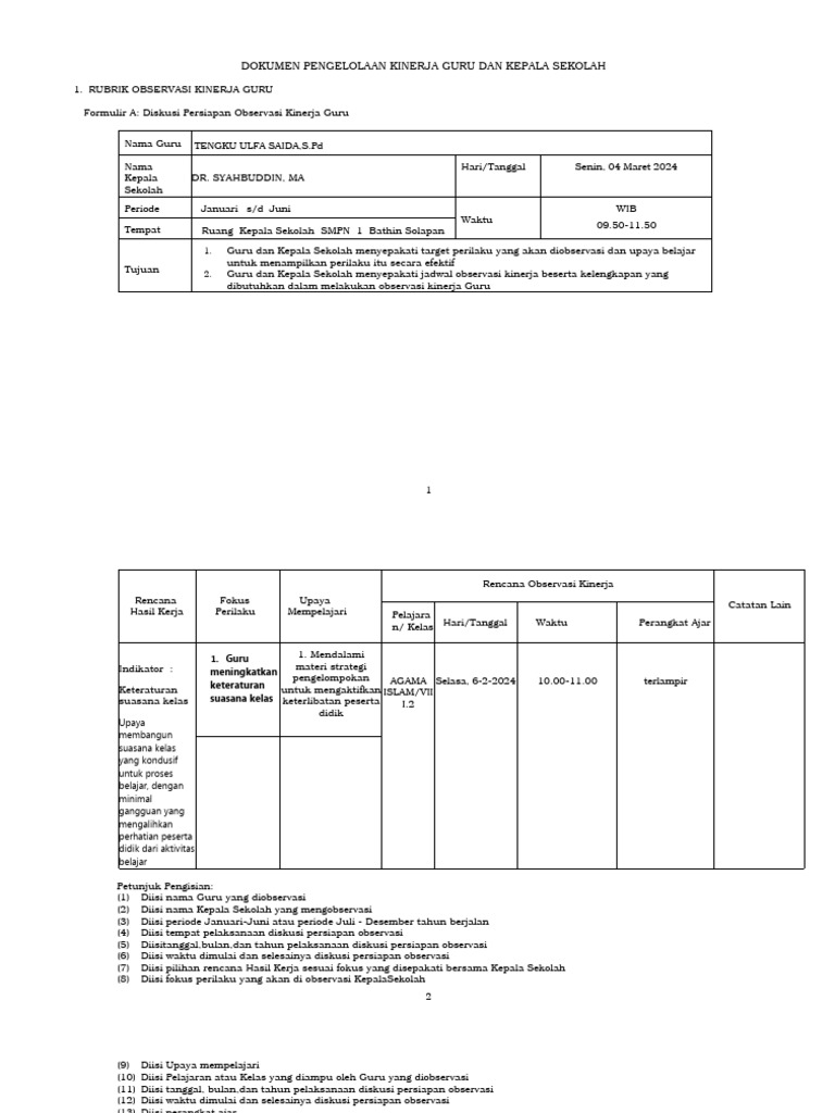 Observasi Ulfa | PDF
