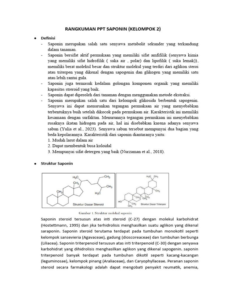 SAPONIN | PDF | Kesehatan Holistik | Sains & Matematika