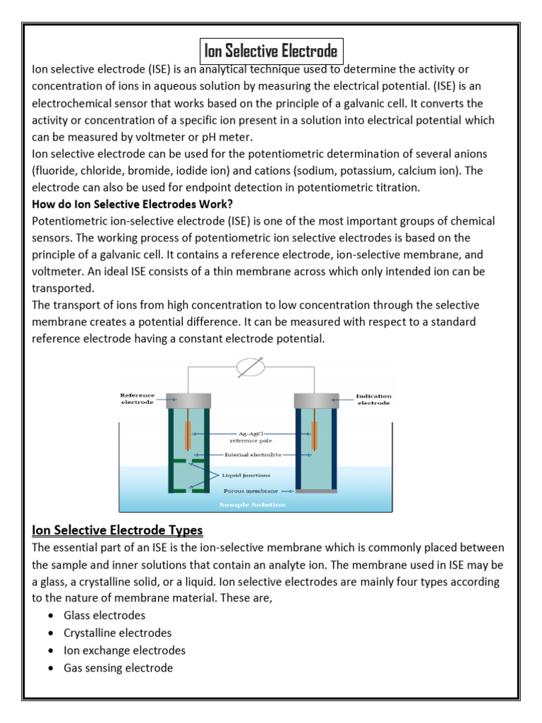 1 TYPES Ion Selective Electrode | Download Free PDF | Ion Exchange | Ion