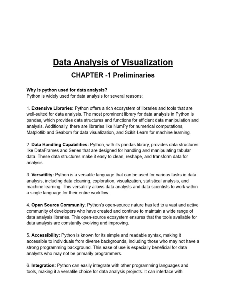 Data Analysis of Visualization: CHAPTER - 1 Preliminaries | PDF | Parameter (Computer ...
