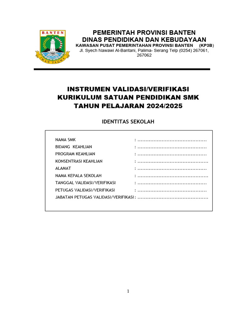 Instrumen Validasi KSP SMK Tahun 2024 | PDF | Karier & Perkembangan