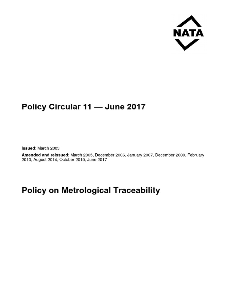 Policy Circular 11 June 2017 | Download Free PDF | Metrology | Calibration