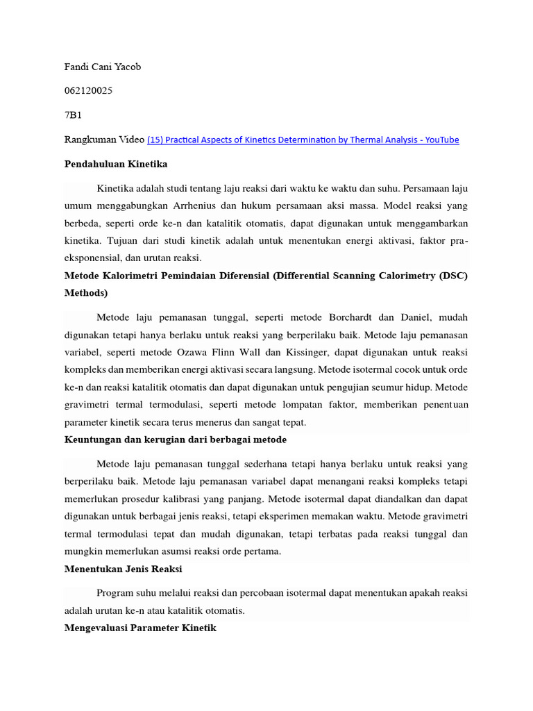 Fandi Cani Yacob - 7B1 - Tugas Rangkum Video | PDF | Metode & Bahan Ajar | Sains & Matematika