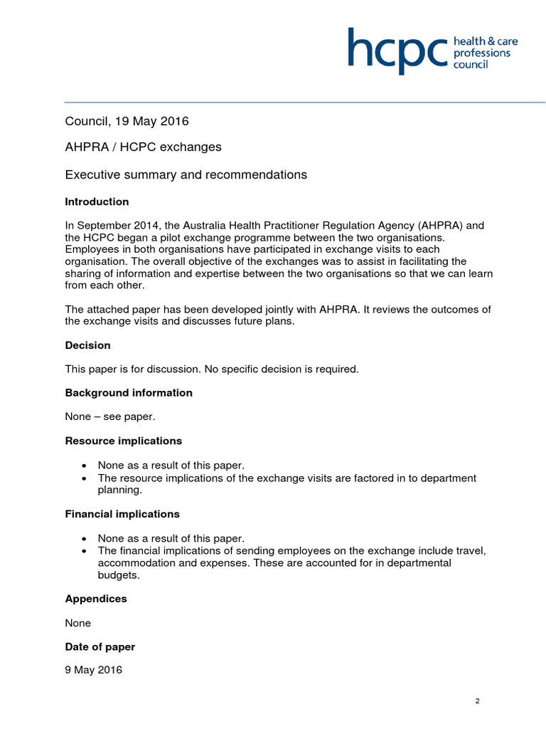 HCPC AHPRA Agreement | Download Free PDF | Social Programs | Health Care