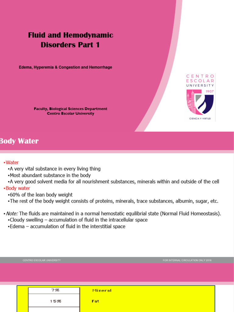 FLUID-AND-HEMODYNAMIC-DISORDER-PART-1 | PDF | Edema | Blood Vessel