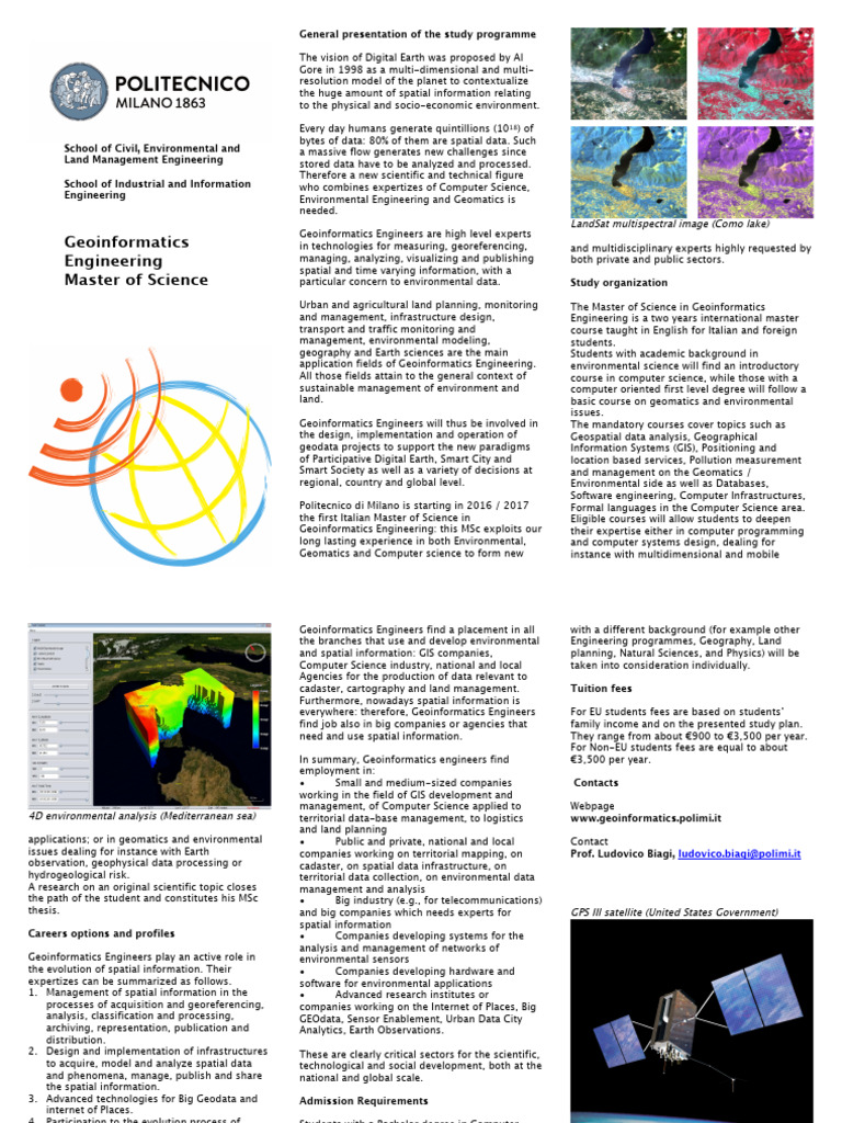 MSc Geoinformatics Engineering | Download Free PDF | Geomatics | Geographic Information System