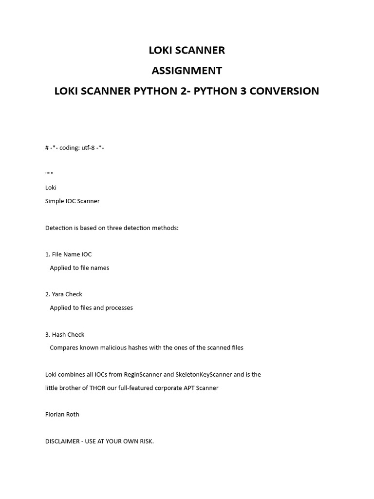 Loki Scanner: Python Conversion Guide | PDF | Filename | Computing ...