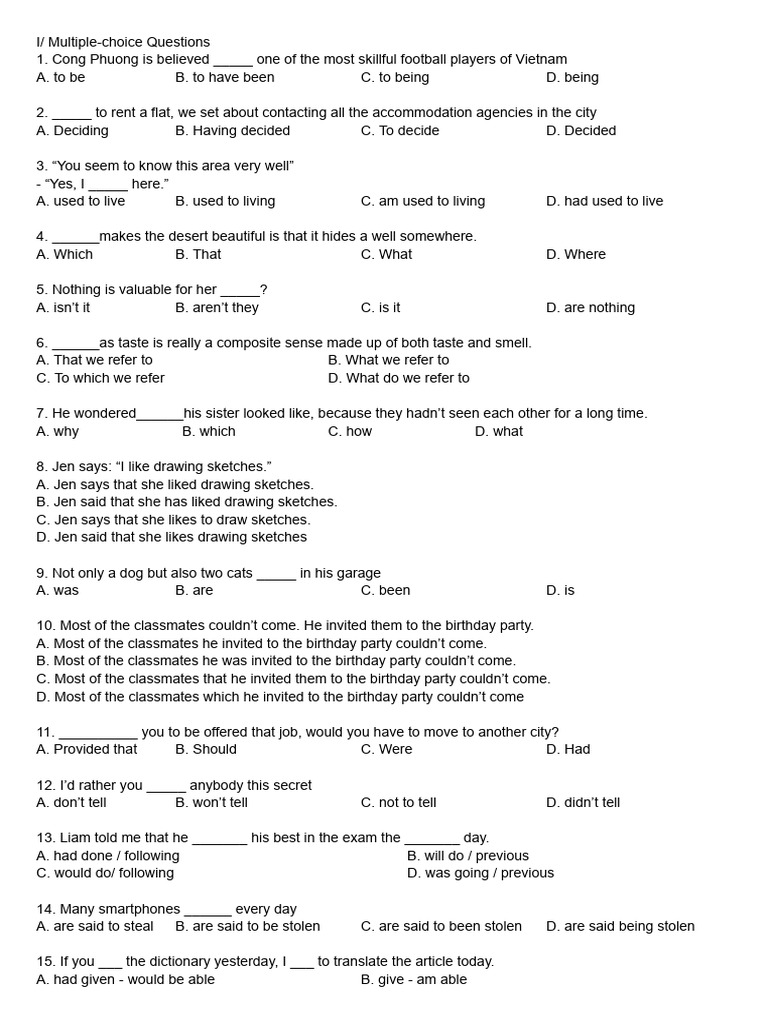 Grammar Final Test | PDF