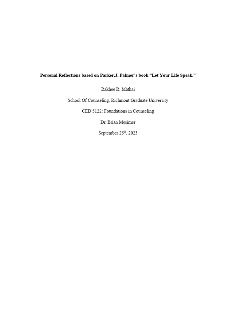Palmer Paper | PDF | Compassion | Psychology