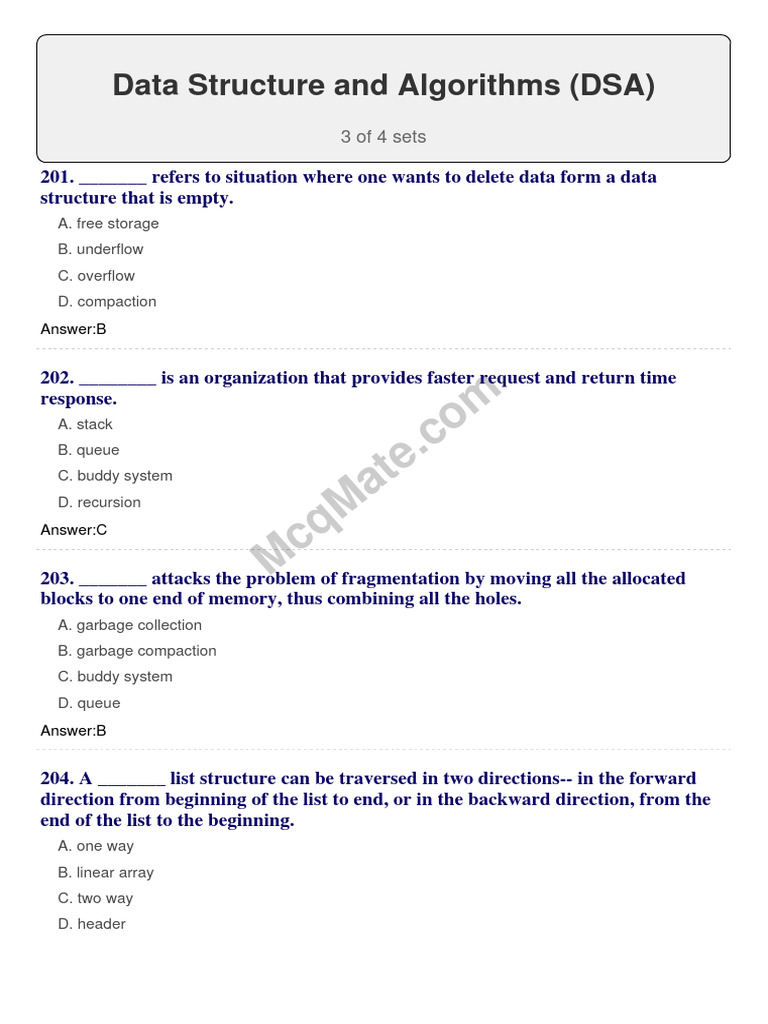 Data Structure And Algorithms Set 3 Pdf Pointer Computer Programming String Computer