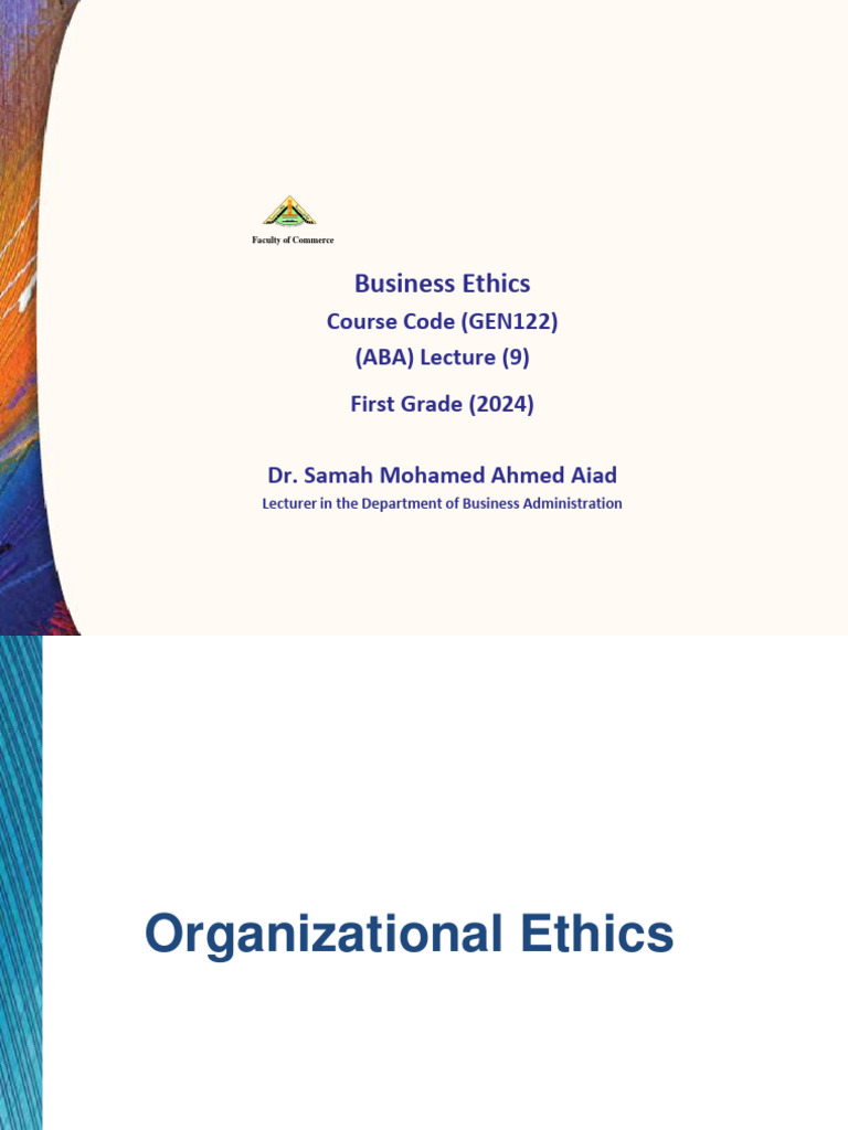 Business Ethics ABA 1st G Lecture | PDF | Utilitarianism | Marketing