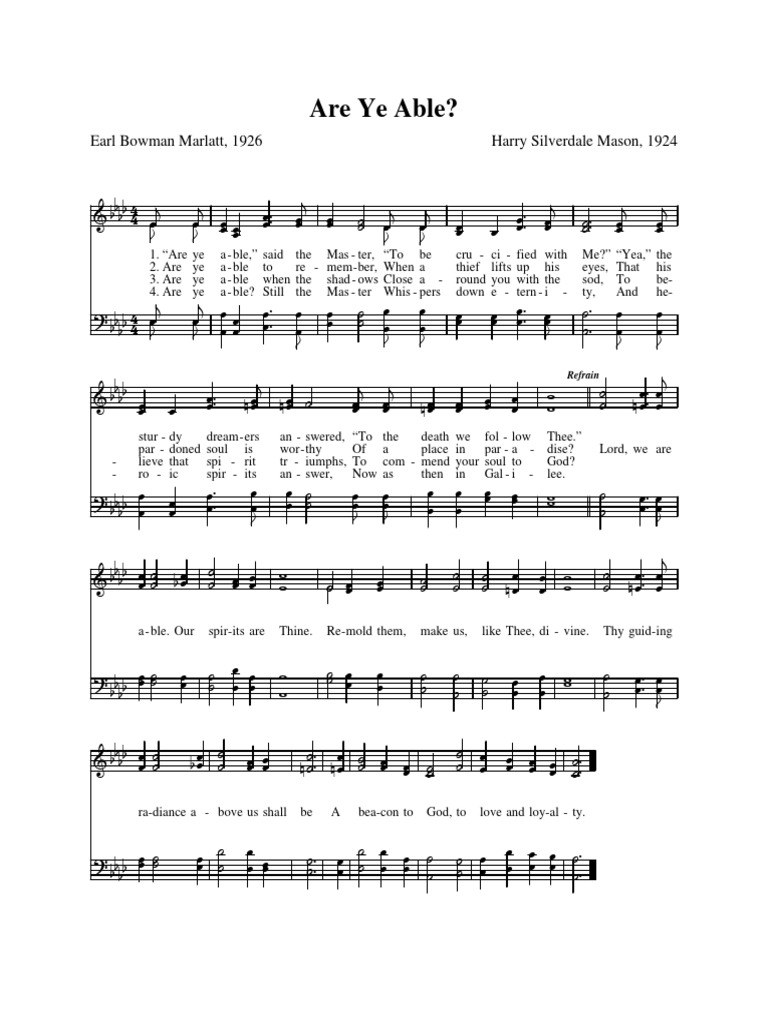 Are Ye Able | PDF