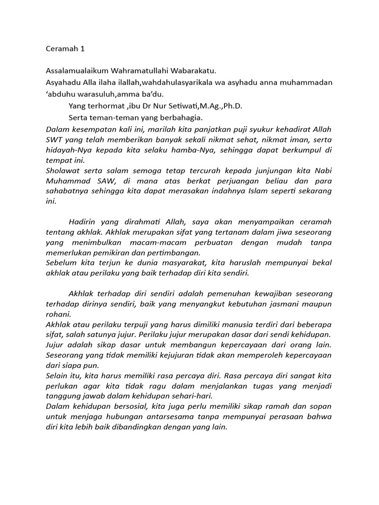 Contoh Ceramah | PDF