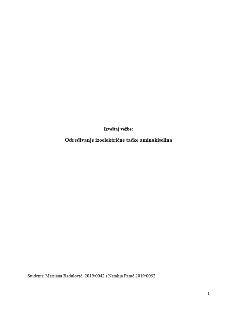 Izveštaj Br. 1 BFH | PDF