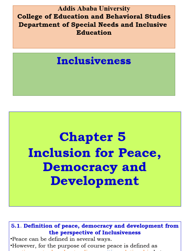 Chapter 5 FINAL Inclusion For Peace, Democracy & Development | PDF ...