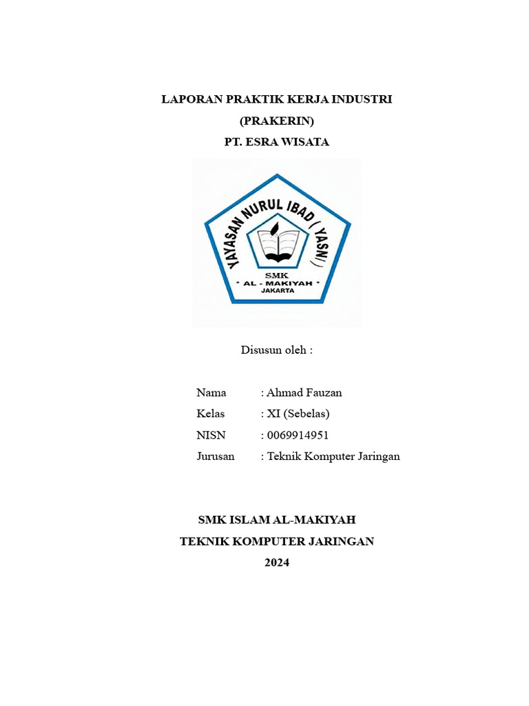 Laporan PKL Ahmad Fauzan Xi TKJ | PDF | Bisnis
