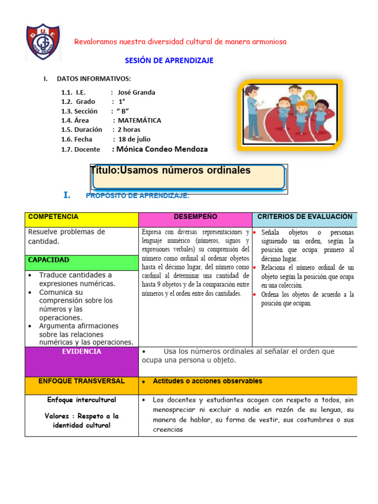 D3 A1 SESION Resolvemos Problemas Usando Ordinales Primero-Último ...