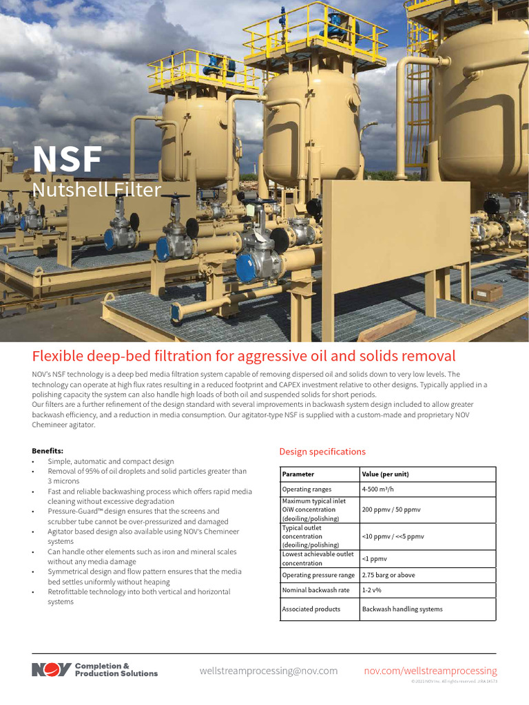 Nutshell Filter Data Sheet | PDF | Filtration | Environmental Technology