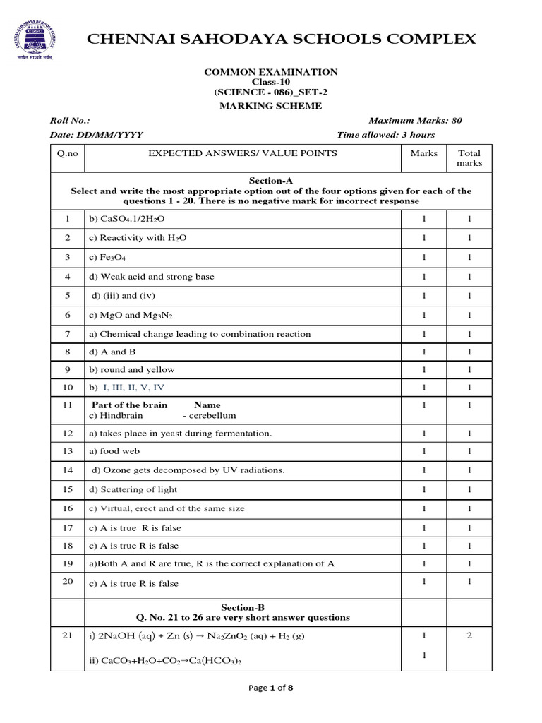 CSSC - MS Science 10 CSSC - Set 21705552001 | PDF | Redox | Oxide