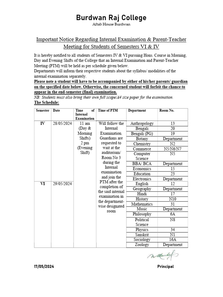 Notice Regarding PTM For Students | PDF | Inquiry | Liberal Arts Education