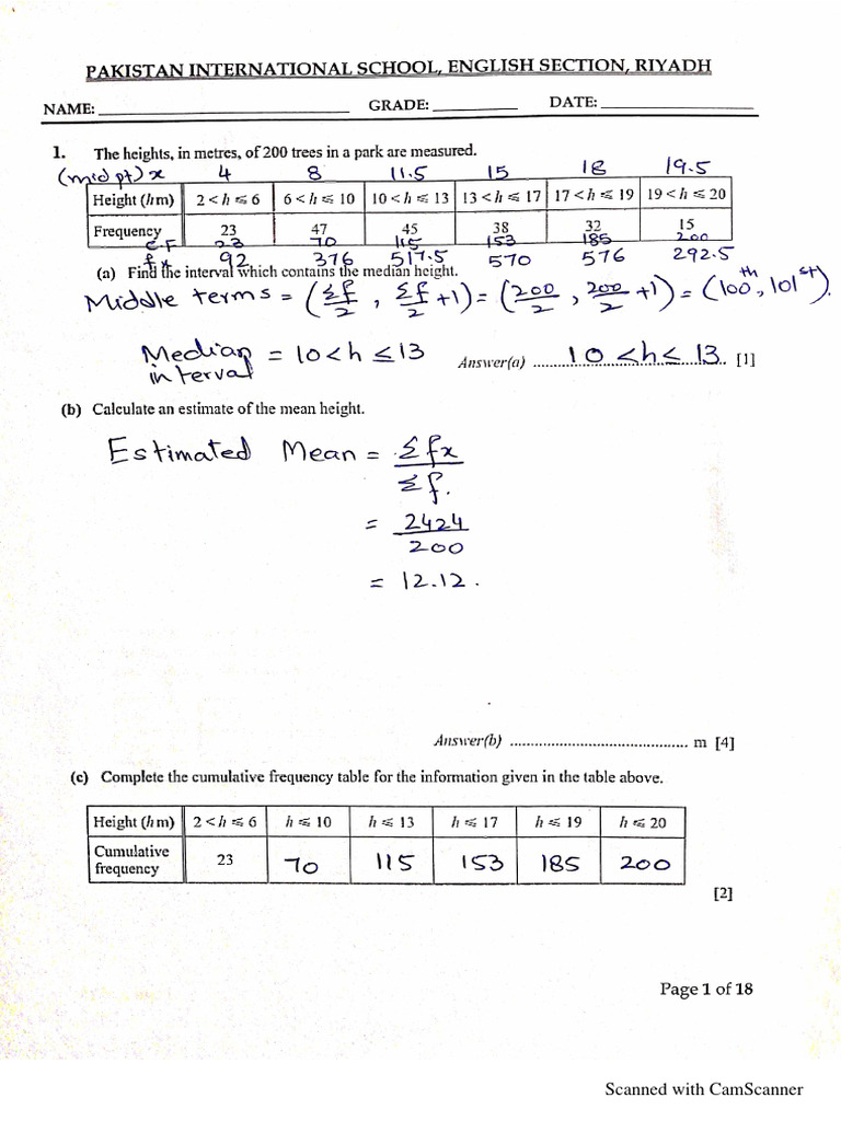 GD 9 Statistics Compiled Worksheet Solution | PDF