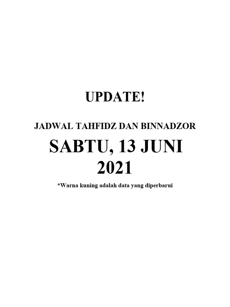 Kelompok Tahfidz (2021 Pandemi) Juni | PDF