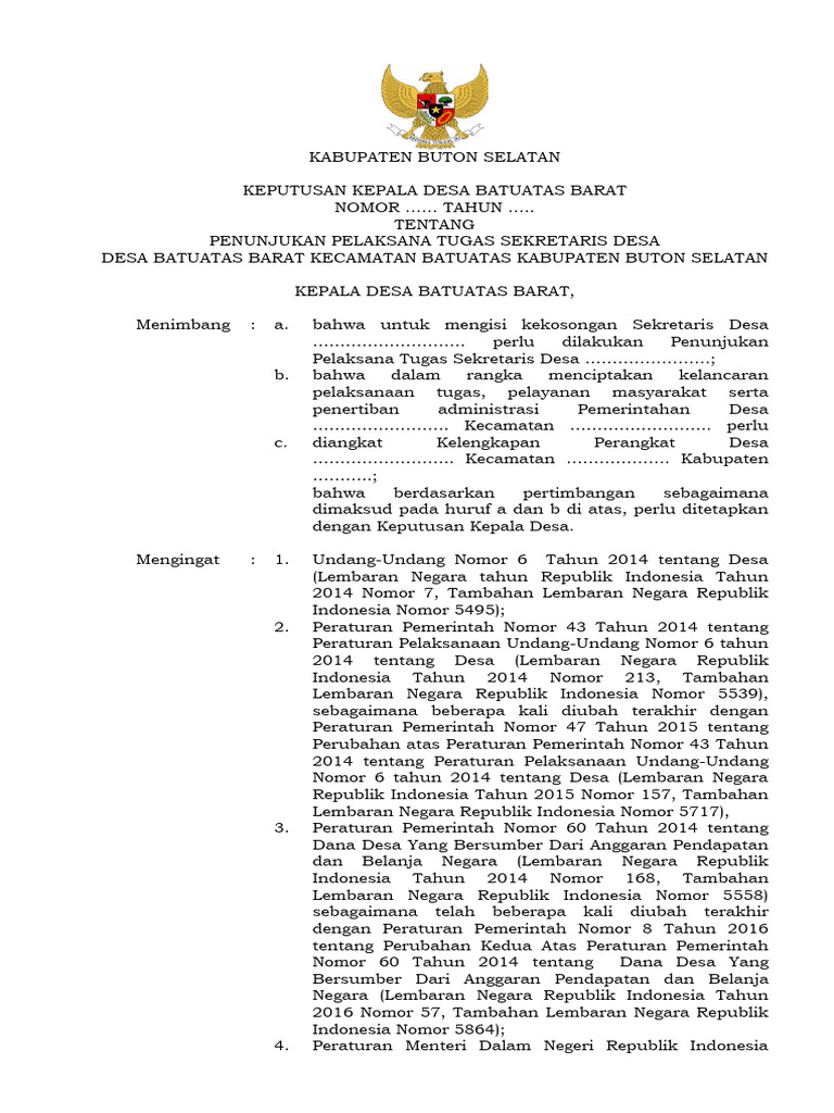 SK PLT Sekdes Terbaru | PDF