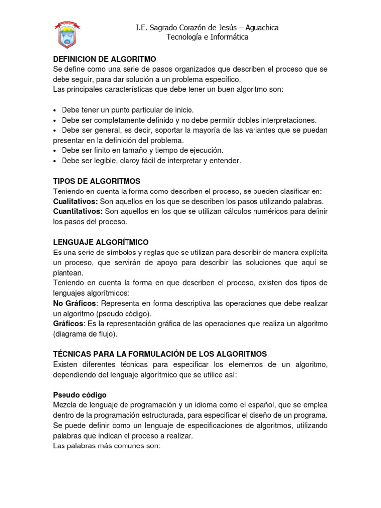 Estructuración de Algoritmo | Descargar gratis PDF | Algoritmos | Lenguaje de programación