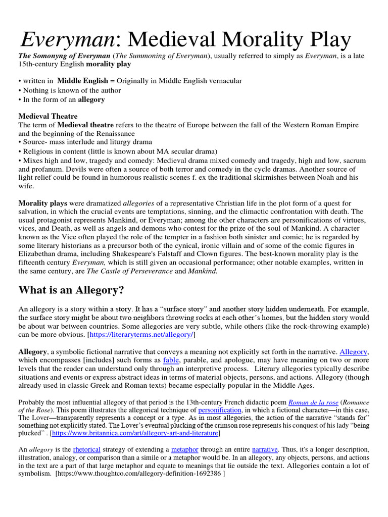 Introduction To Everyman (Play) | Download Free PDF | Allegory
