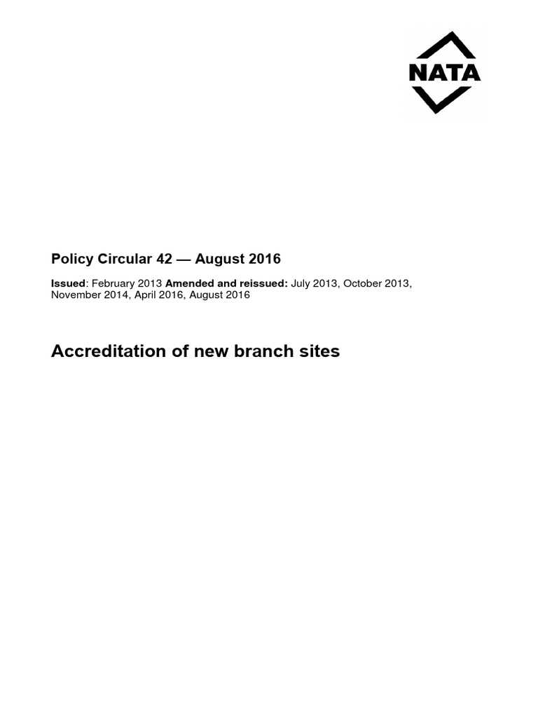 Accreditation Policy for Branch Sites | PDF | Copyright