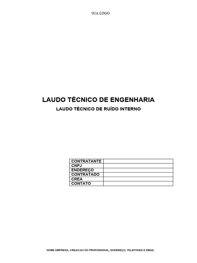 10 - MODELO DE LAUDO DE RUÍDO INTERNO.docx | Download grátis PDF ...
