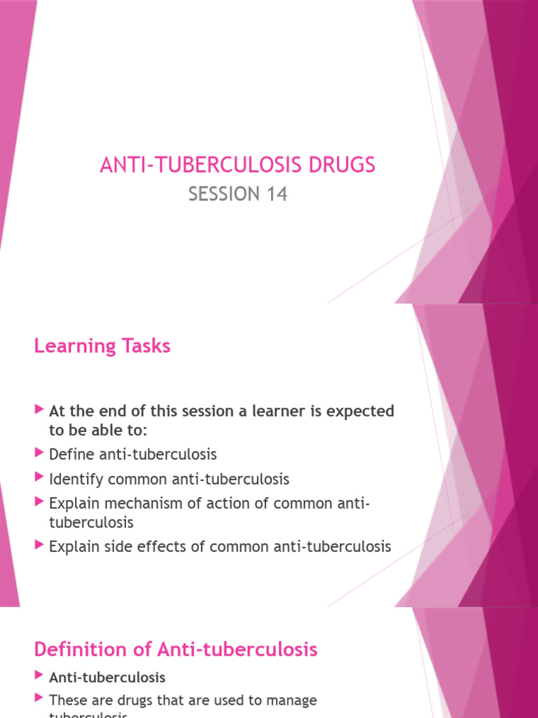 Anti-Tuberculosis Drugs Overview | PDF | Diseases And Disorders ...