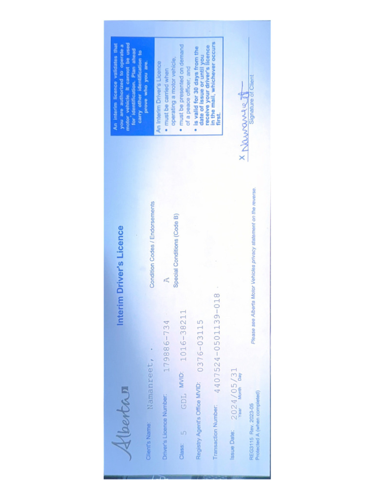 Alberta Drivers License | PDF