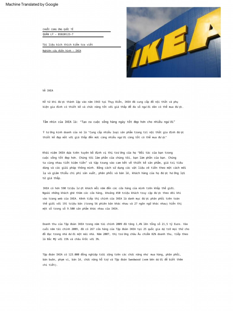 Case Study IKEA | PDF