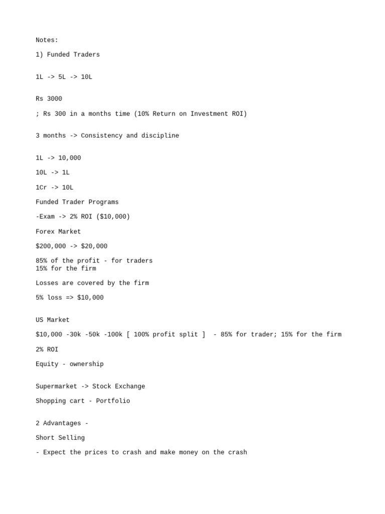 Webinar Notes | PDF | Stocks | Day Trading