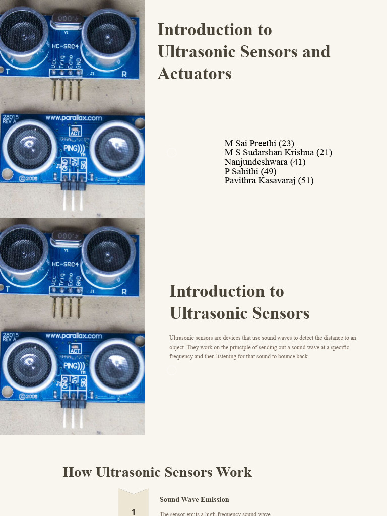 Ultra Sonic Sensor and Actuator | PDF | Ultrasound | Sensor