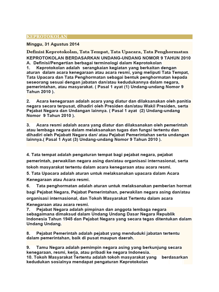 Keprotokolan Bu Dewi | PDF
