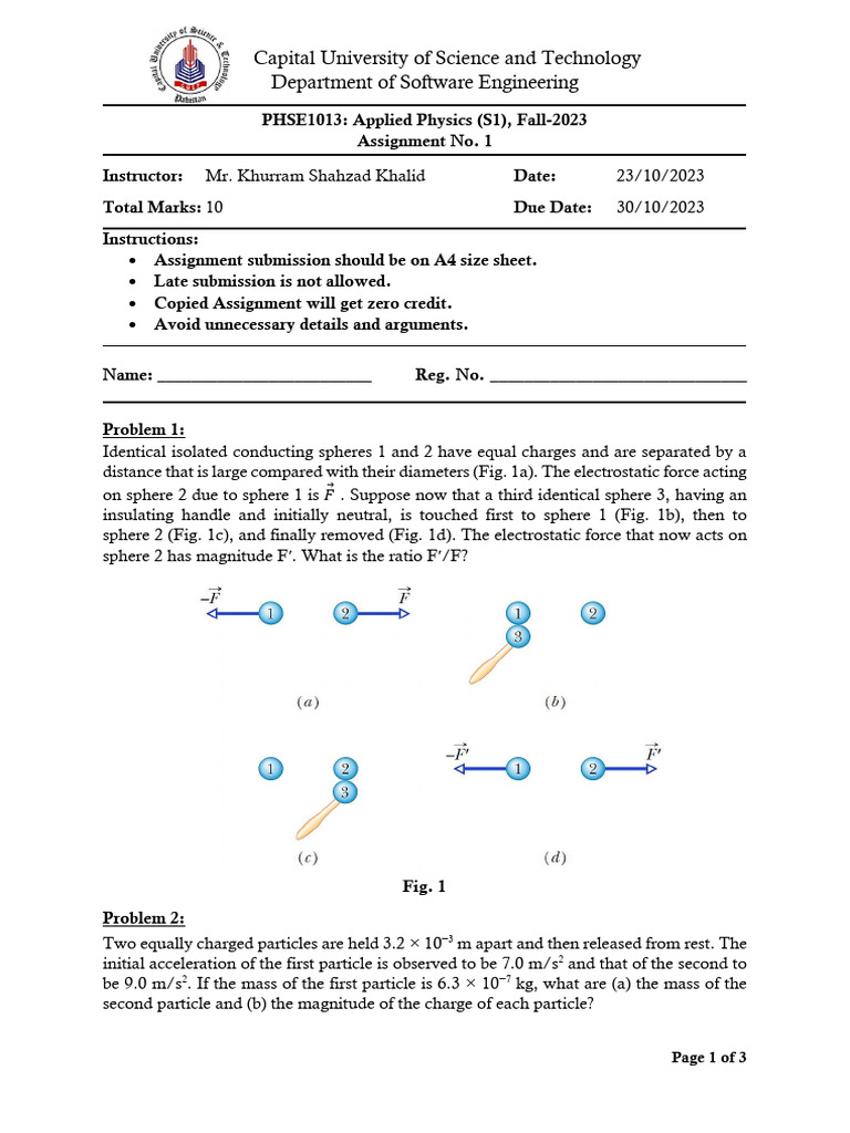 Applied Physics Assignment No 02 S1 Download Free Pdf Force