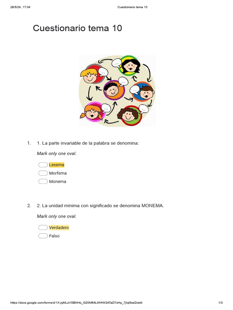 Cuestionario Tema 10: 1. 1. La Parte Invariable de La Palabra Se ...