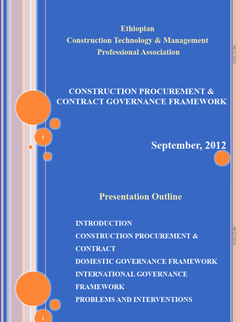 Construction Procurement & Contract Governance Framework | PDF ...