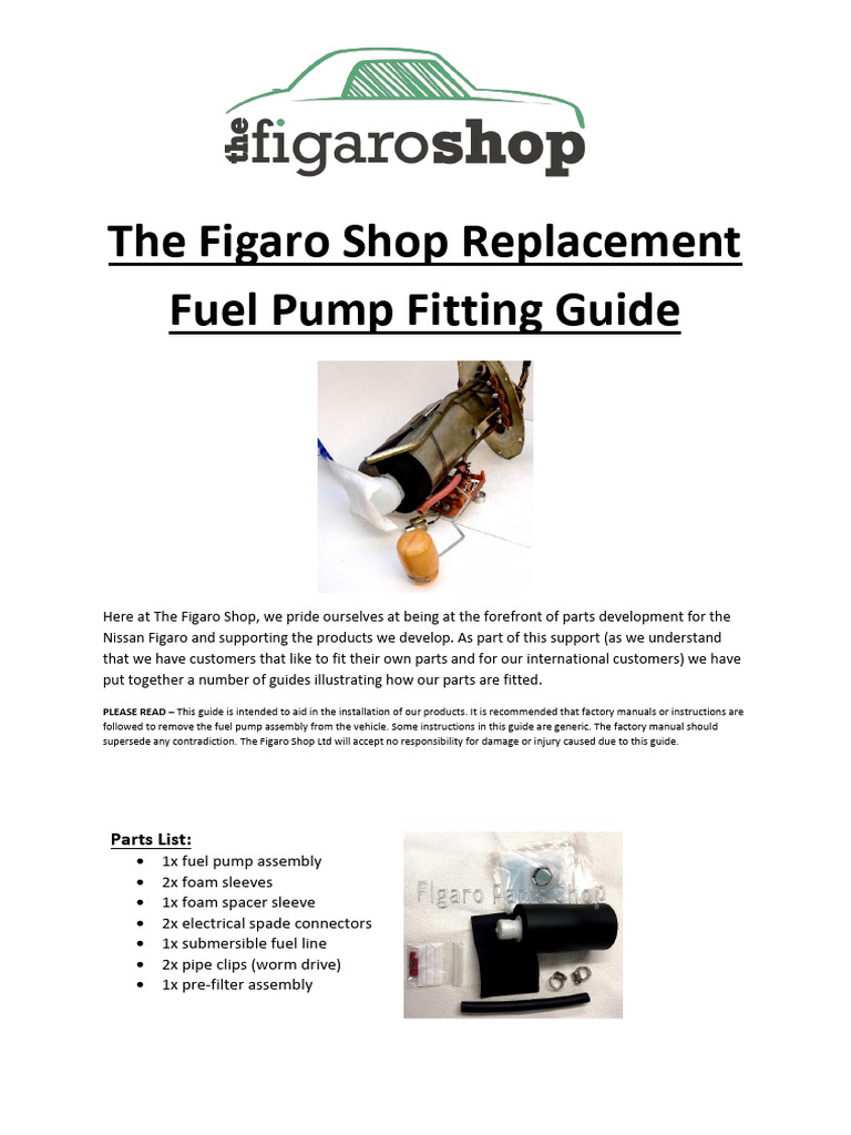 Fuel Pump Fitting Guide | PDF | Electrical Connector | Manufactured Goods