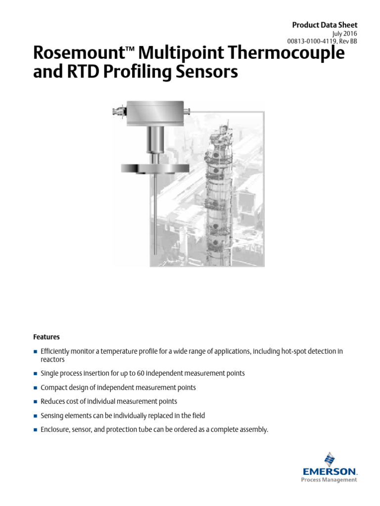 Product Data Sheet Rosemount Multipoint Thermocouple RTD Profiling ...