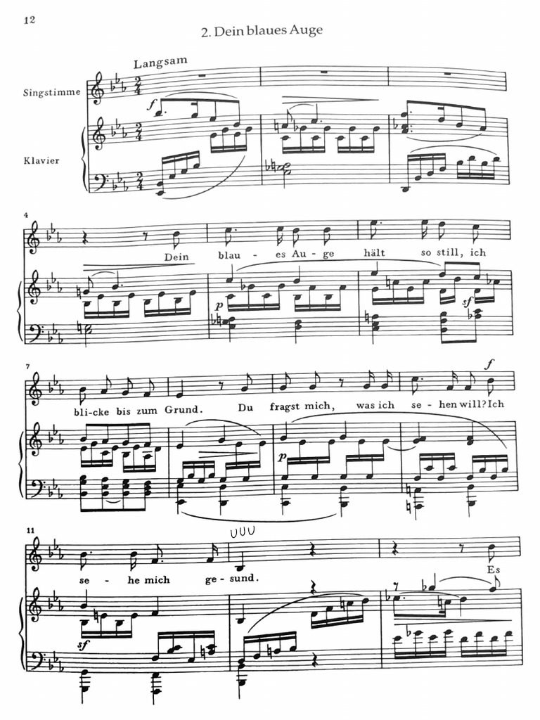 Brahms Dein Blaues Auge | PDF