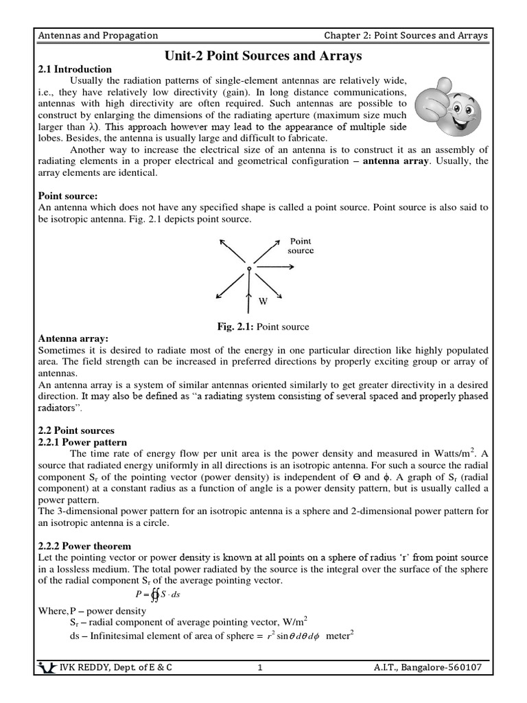 Unit 4 Point Sources and Arrays | PDF | Antenna (Radio) | Physical ...