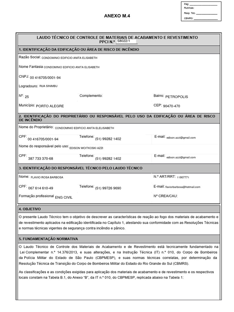 Anexo M4 - LAUDO CMAR COND ANITA ELISABETH | PDF