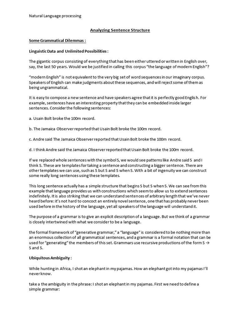 Natural Language Processing | PDF | Parsing | Phrase