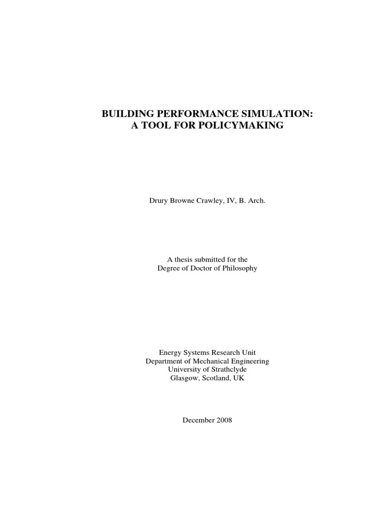 Building Performance Simulation - A Tool For Policy Making | PDF ...