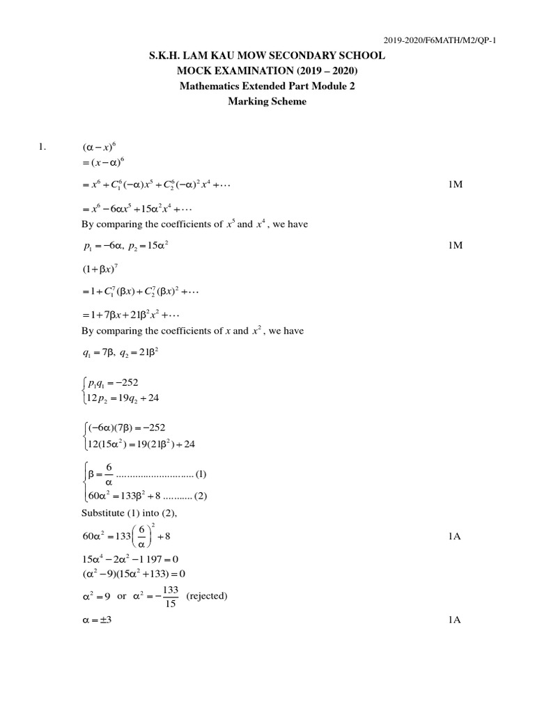 F6 Mock M2 Exam 1920 Sol | PDF