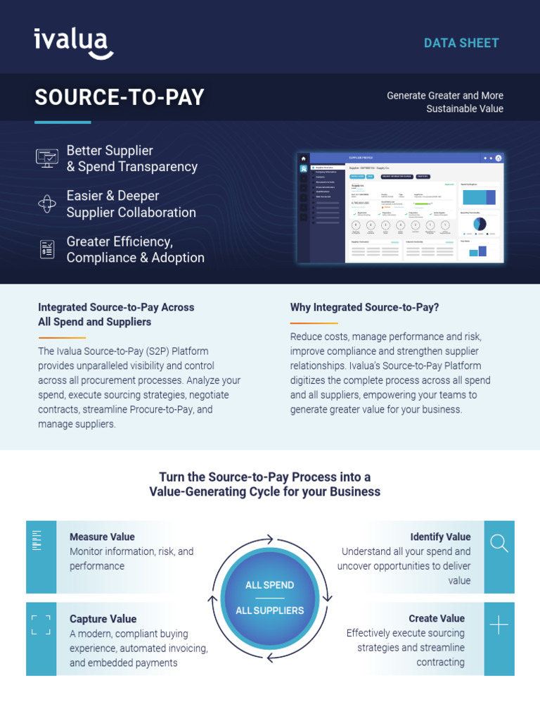 Ivalua Source-to-Pay Overview | PDF | Procurement | Supply Chain